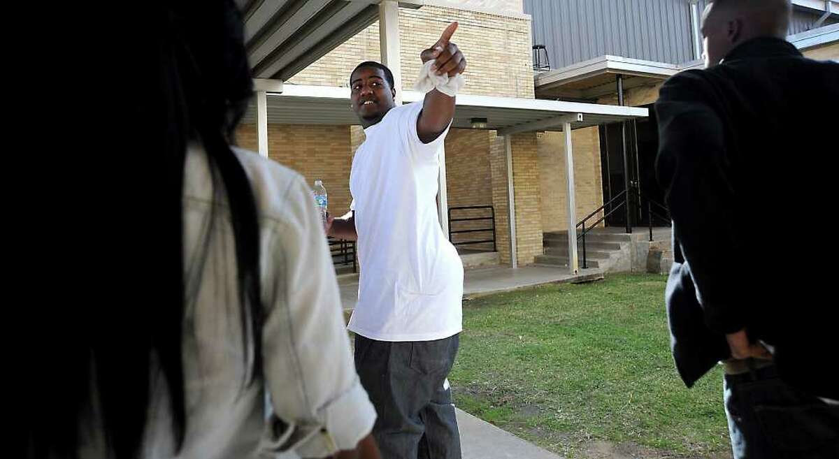 NFL player Anthony Collins returns to visit former high school