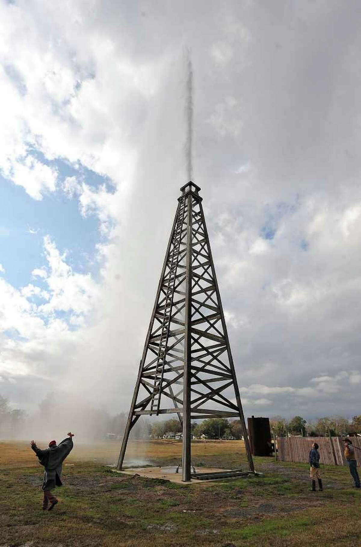 Lucas Gusher roars again in celebration of the 1901 birth of the oil era
