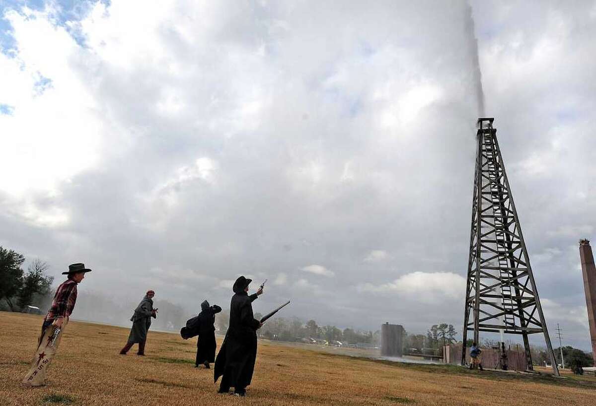 Lucas Gusher roars again in celebration of the 1901 birth of the oil era