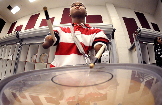 Drummer without hands mixes fun, hard work