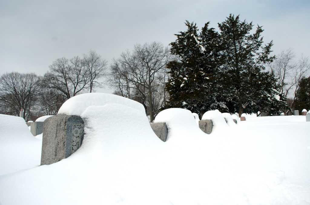 Snowstorms can even affect the dead