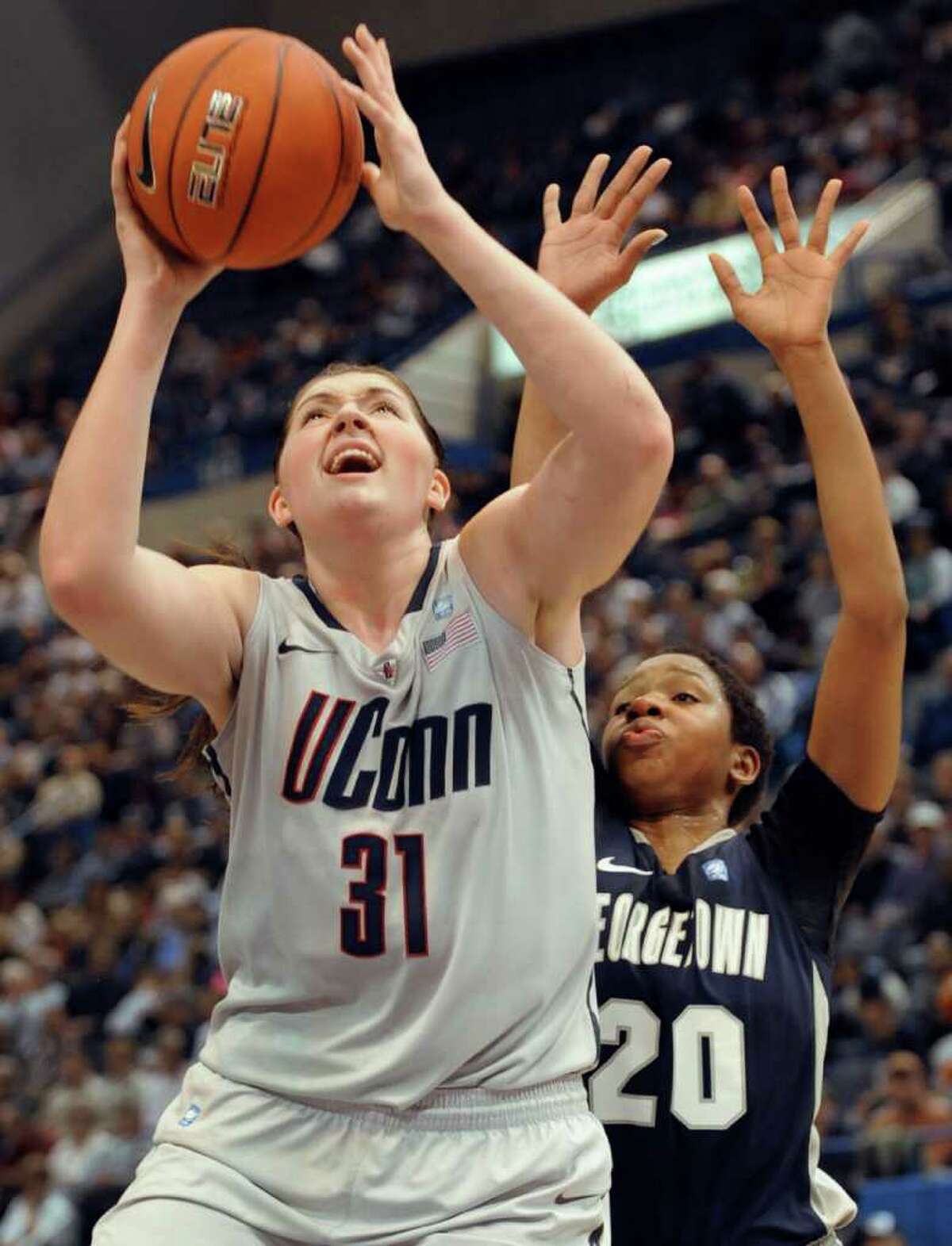 Dolson steps up in UConn's rout of Georgetown