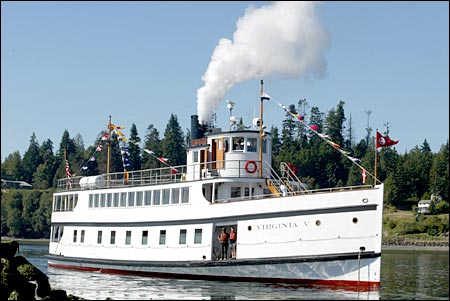 Historic Virginia V steams back into service
