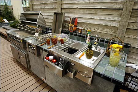 The barbecue-starved are erecting all-weather kitchens in their backyards