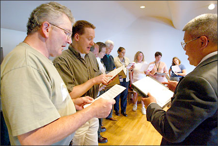 Rap sheets to sheet music for police choir members