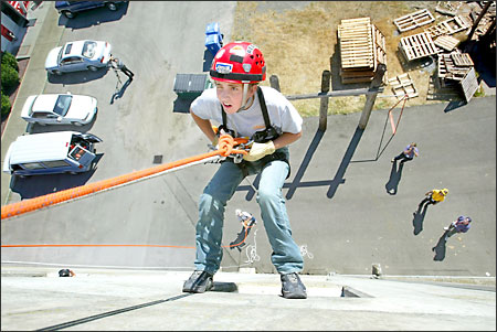 Fire camp pumps up girls' esteem