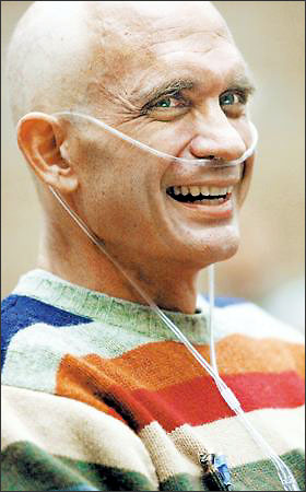 Sapped by cancer, Jim Clowes rings out his message one last time