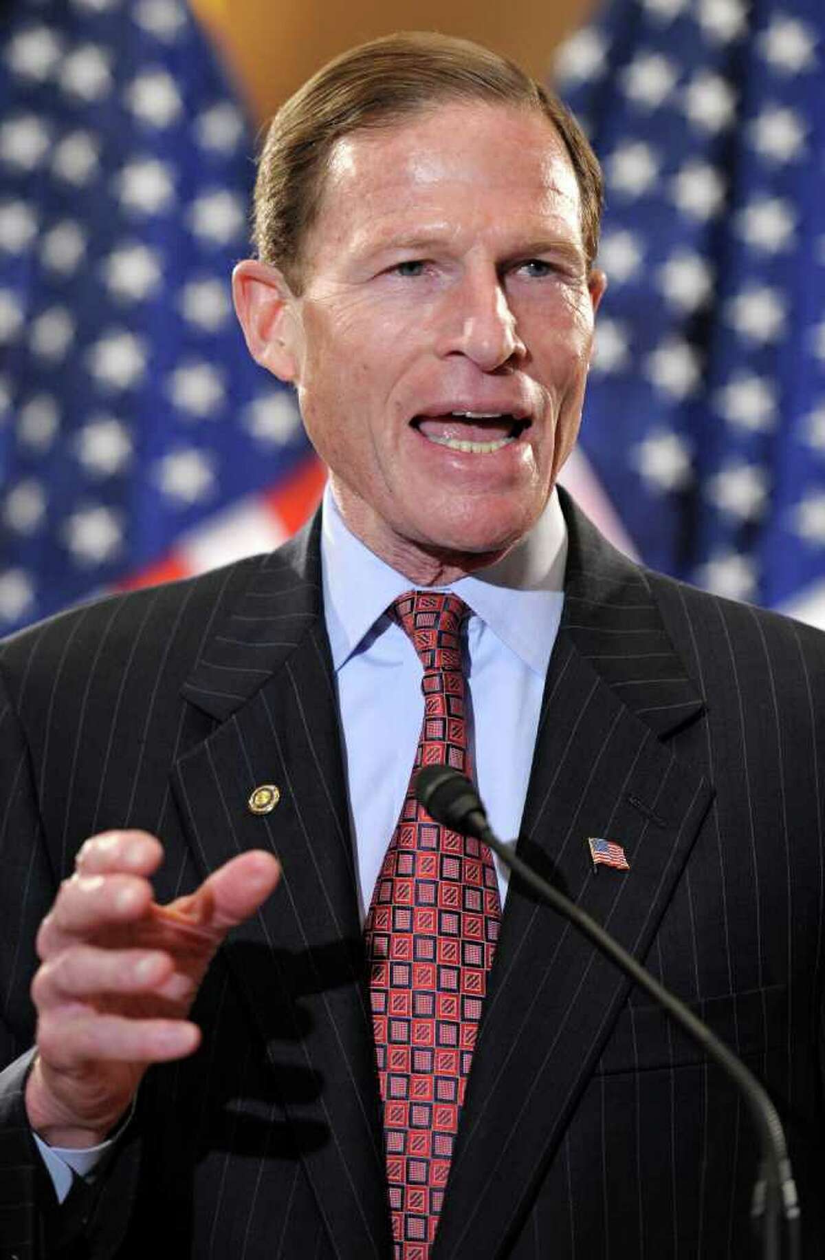 Blumenthal touches on campaign themes during debut Senate speech