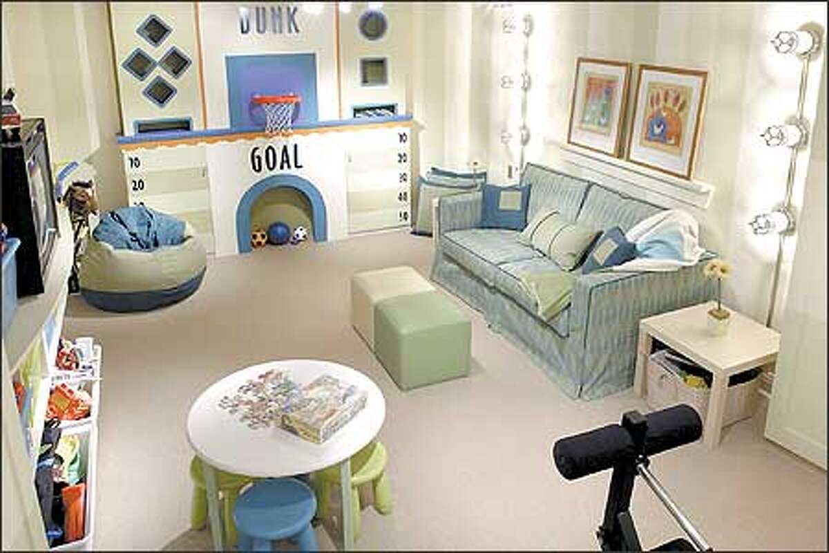 Divine Design: Tough fabrics, fun storage conquer kid chaos in basement