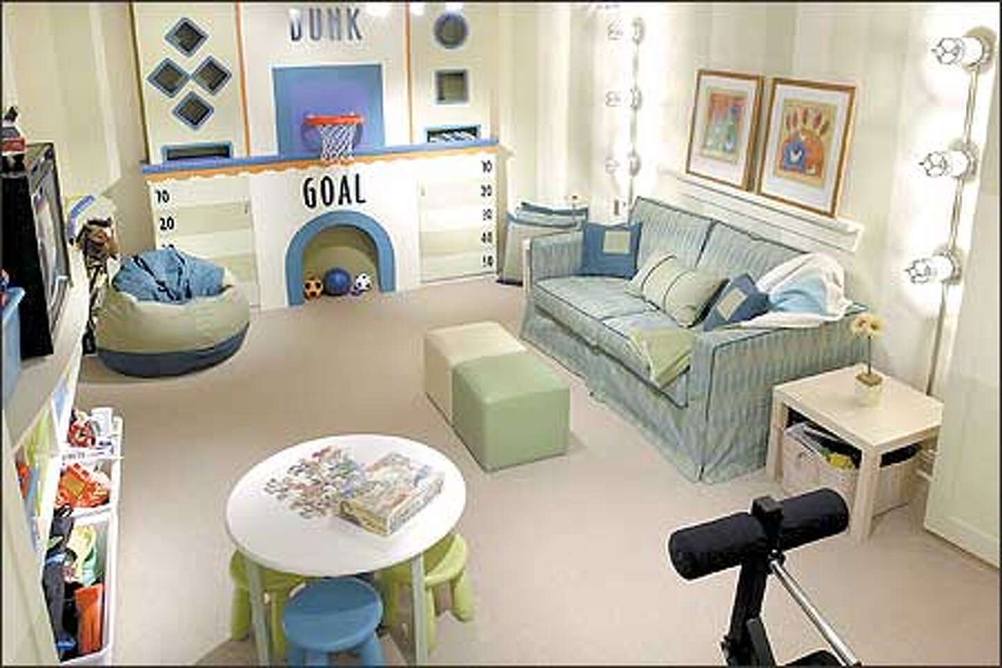 Divine Design: Tough fabrics, fun storage conquer kid chaos in basement