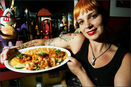 A shot of spicy shrimp & Johnny Cash