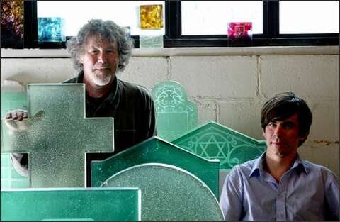 Maker of glass tombstones sees life in cemeteries