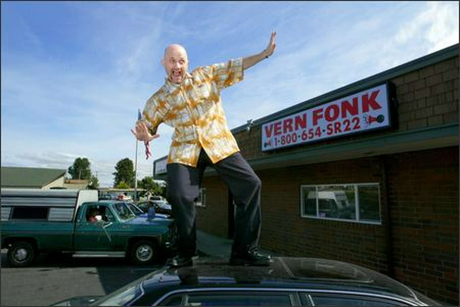 By night, he's a wacko in TV ads
