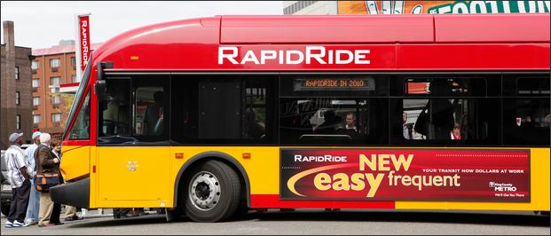 Metro rolls out big red RapidRide bus design