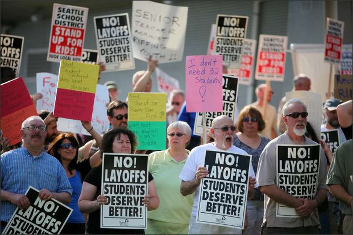 Protest over Seattle school layoffs (6-3-09)