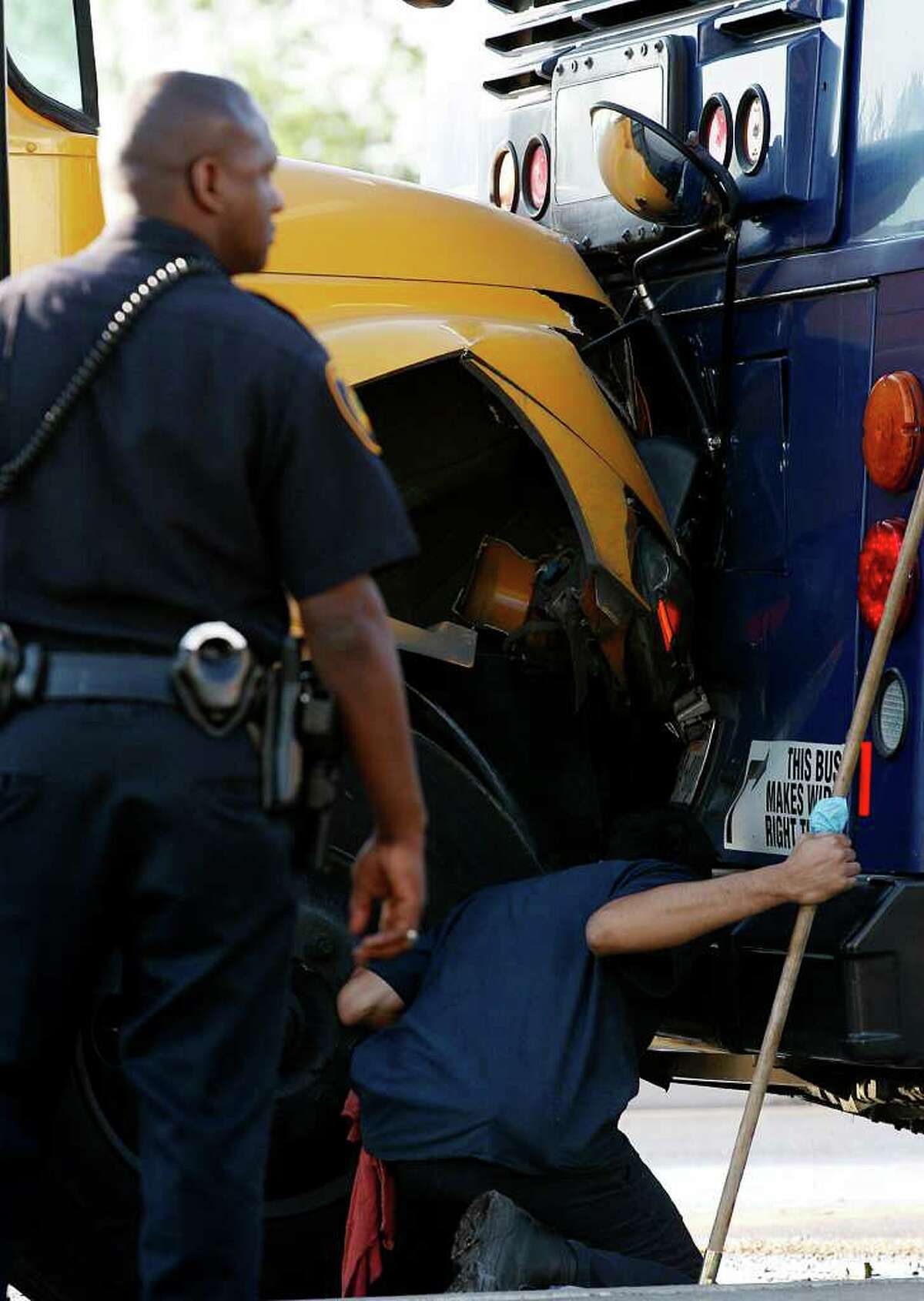 School bus rear-ends VIA bus, injuring 9