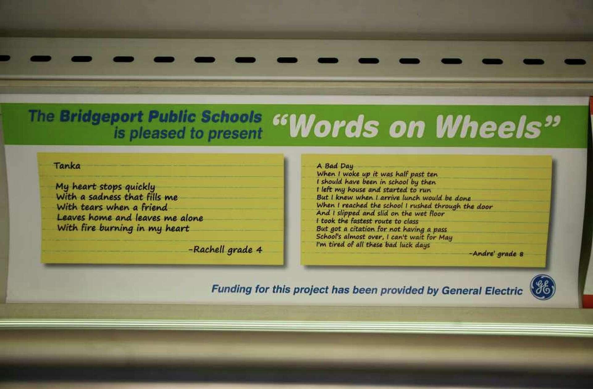 Poetry in Motion: Student poems have new home on city buses