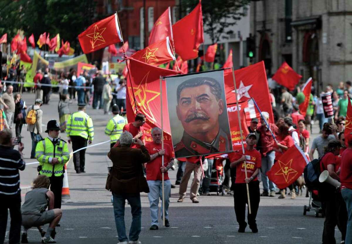 Labor groups demonstrate on May Day