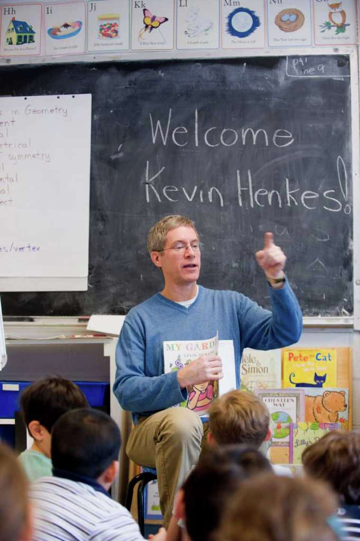 Author Kevin Henkes surprises students at Long Ridge School