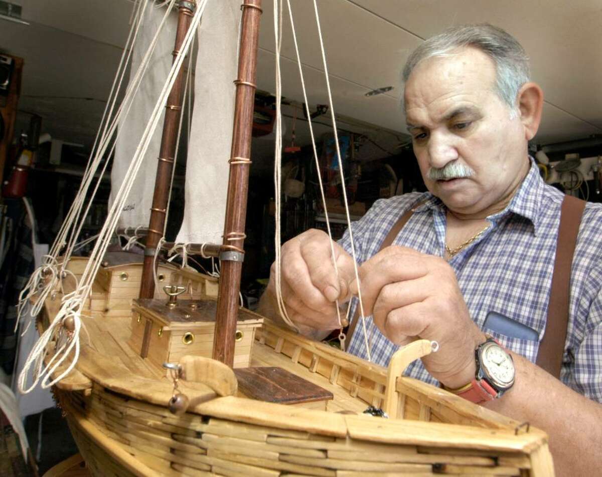 Shipbuilder Angelo Incorvaia creates intricate models by hand