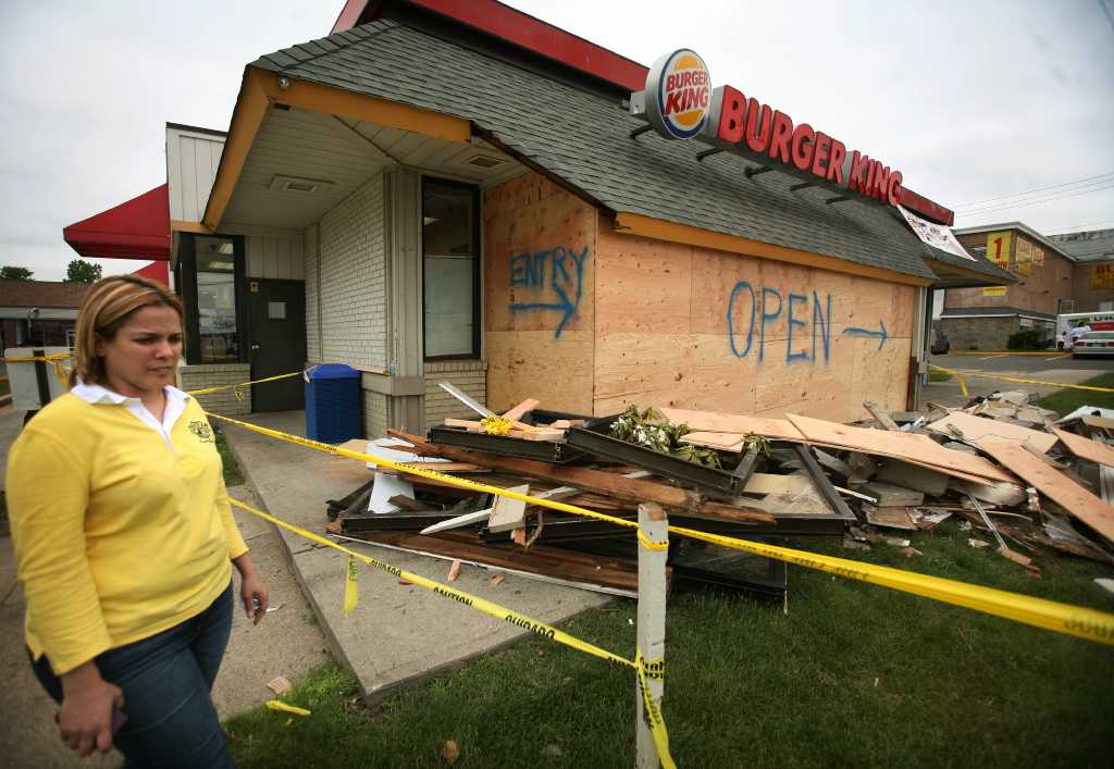 Teens crash stolen truck through Burger King