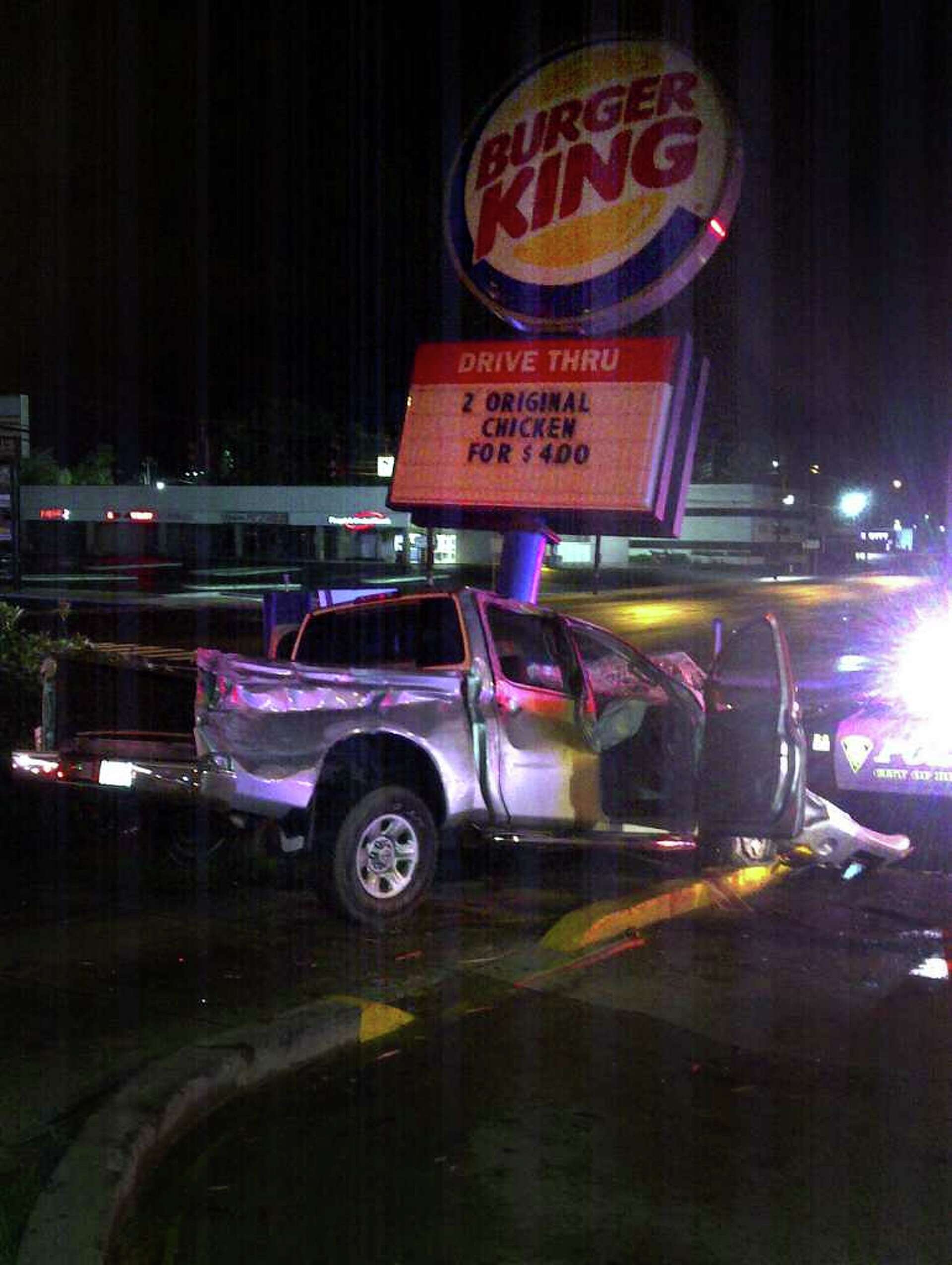 Teens crash stolen truck through Burger King