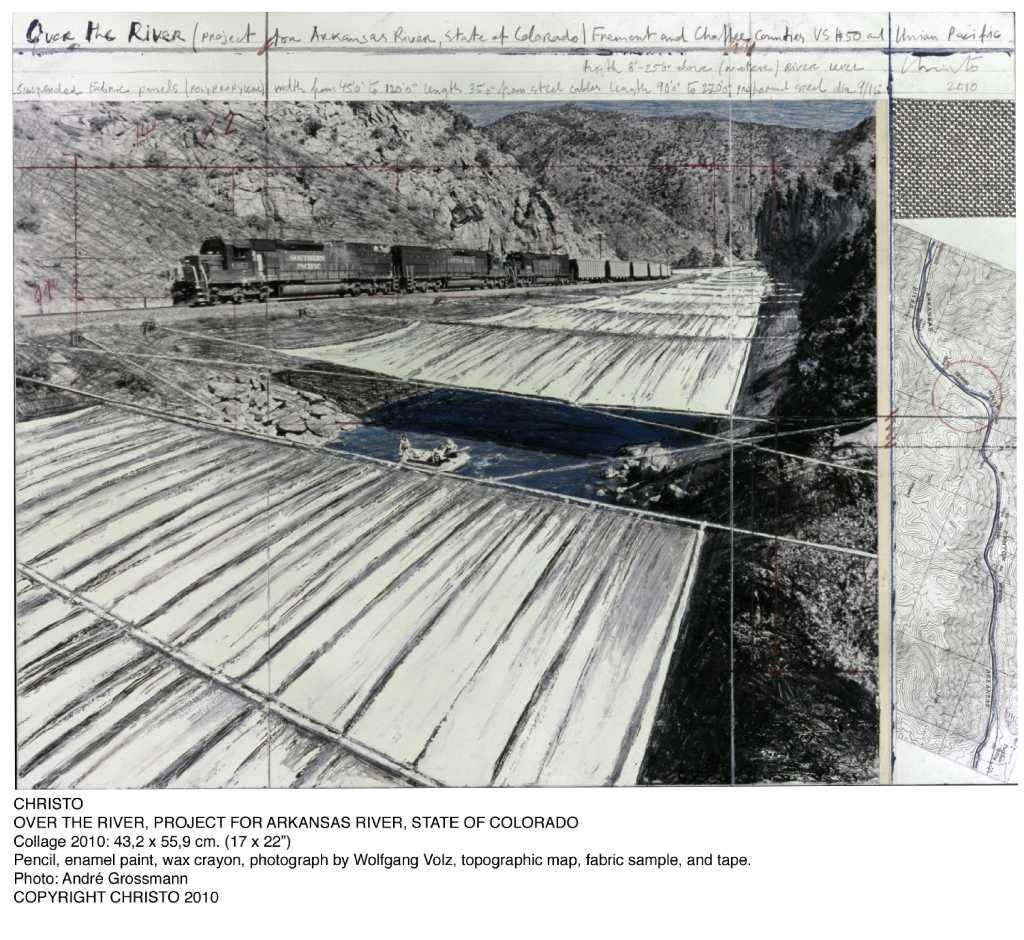 Work by Christo and Jeanne-Claude on display in Westport