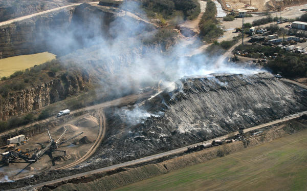 Vandals suspected in giant mulch fire