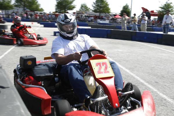 Rocket roars to second in celebrity go-kart race