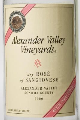 2006 Alexander Valley Vineyards dry Rosé of Sangiovese