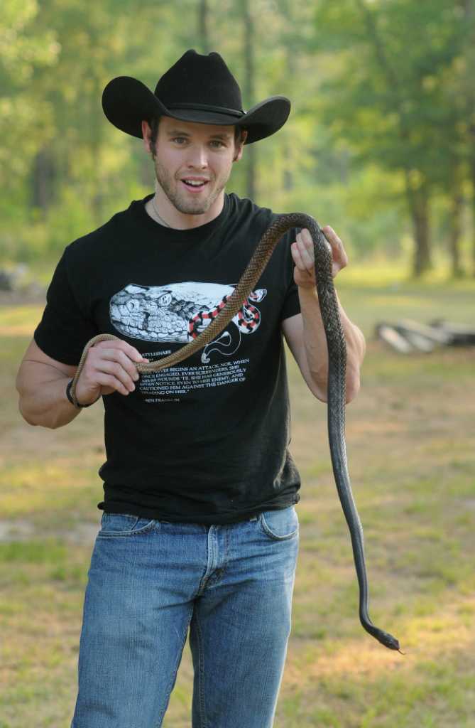 He's ready to wrangle with snakes