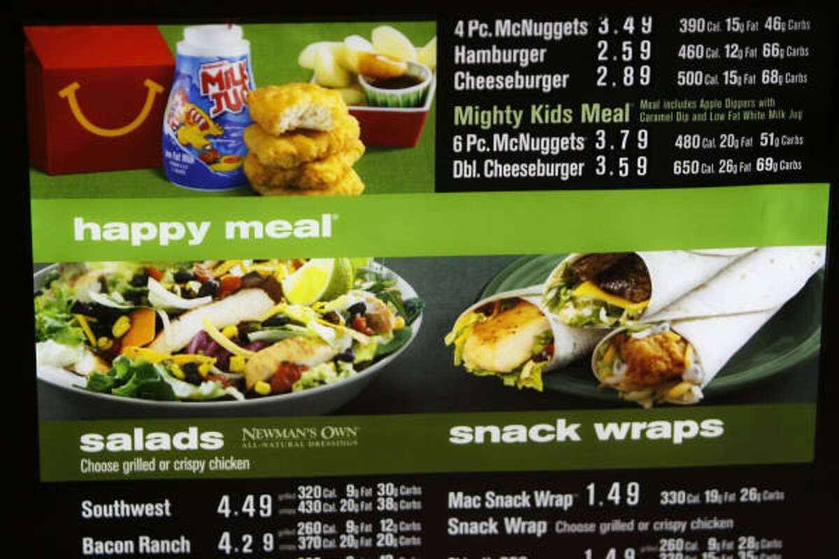 Menu board at one McDonald's tells more than prices