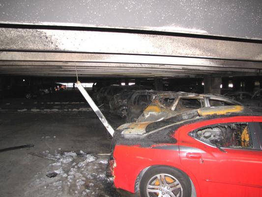 Parking garage fire