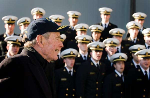 Aircraft carrier honors former President Bush