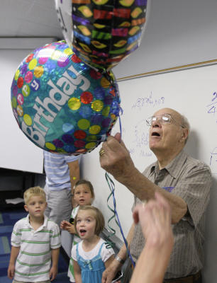 It figures math teacher spends 90th birthday in class