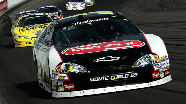 Martin causes late crash, hangs on for Vegas win