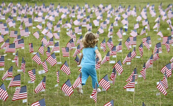 Flags placed in Pasadena to honor fallen soldiers