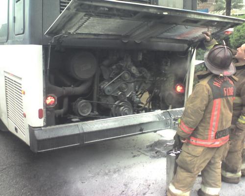 Fire breaks out in Metro bus engine