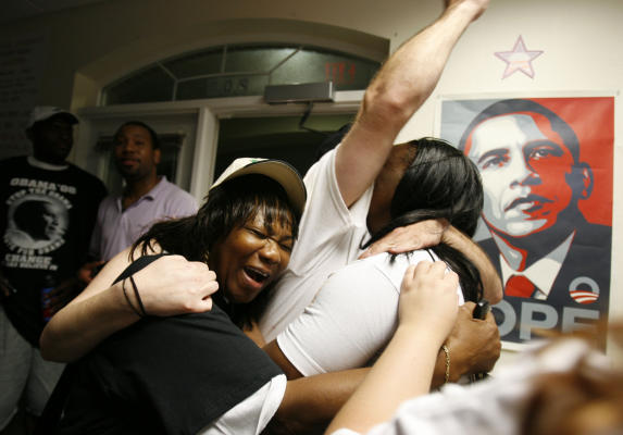 Houston celebrates, awaits more results