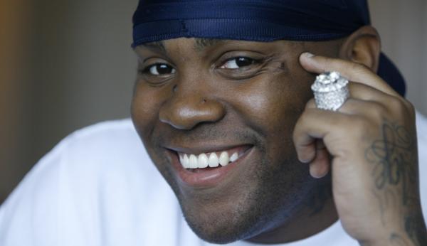 Hip-hop's Mike Jones celebrates for a friend
