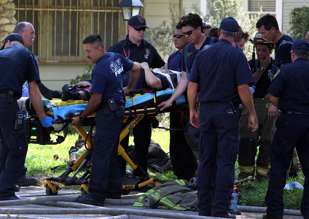 Two firefighters suffer minor injuries