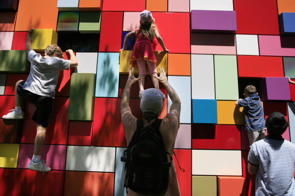 The new Discovery Green park in downtown Houston