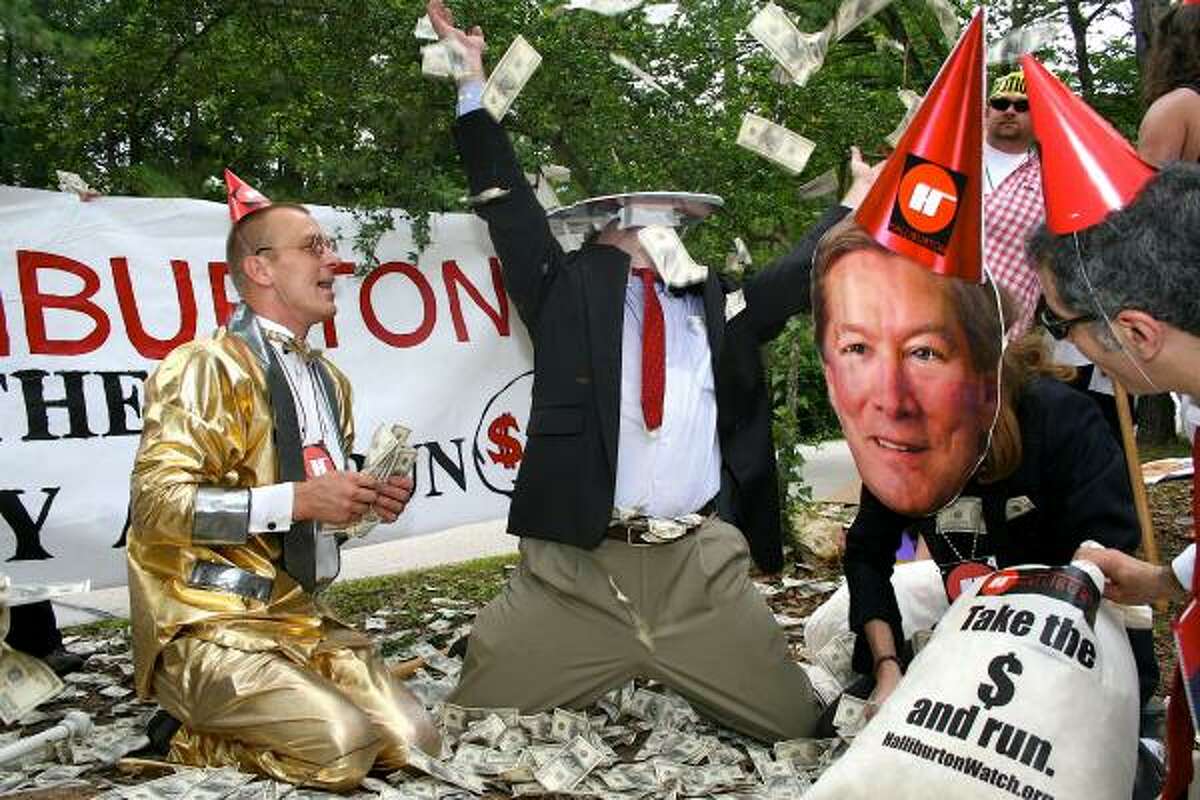 Halliburton meeting protests