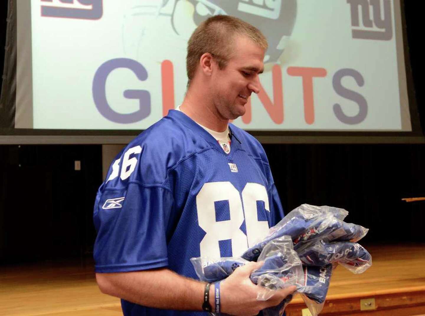 New York Giants surprise students at Dolan Middle School in Stamford