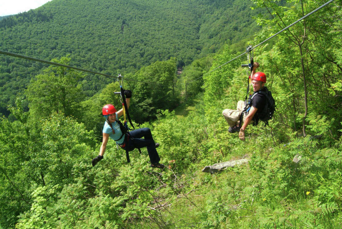 Zip zip -- let 'er rip! Zip lining a great way to enjoy fall foliage