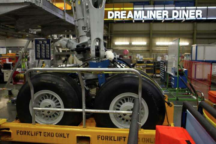 Boeing 787 assembly line, interior tour