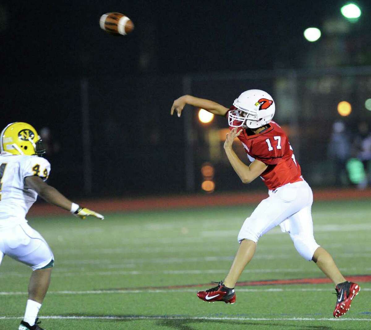 Greenwich football team can't keep pace with New London