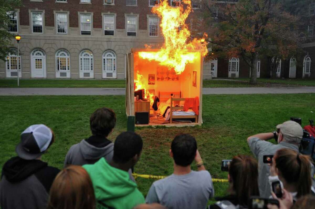 Photos: Mock dorm fire