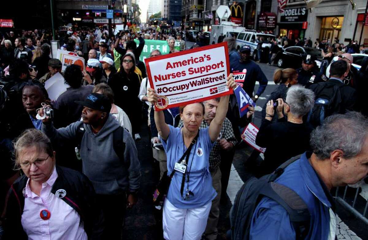 Unions, students join protest