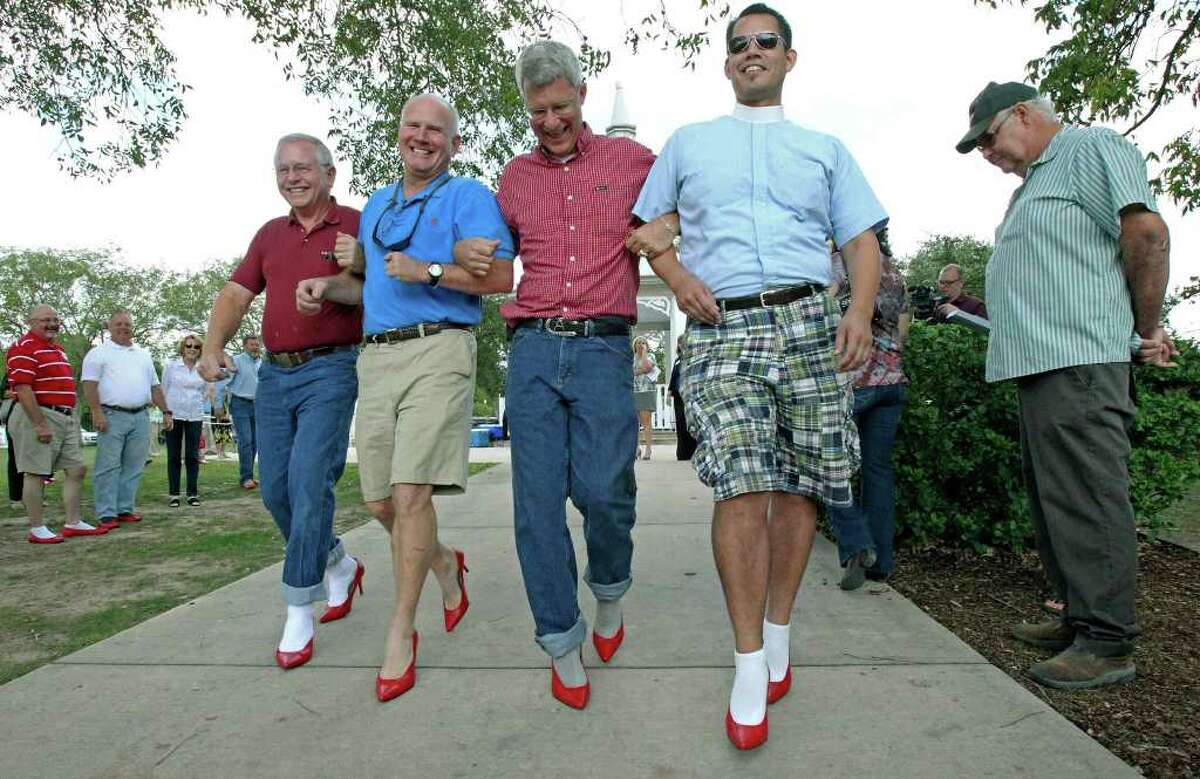 Men don heels for 'Walk a Mile in Her Shoes'